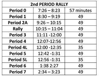 Today's Rally Schedule | East Bakersfield High School