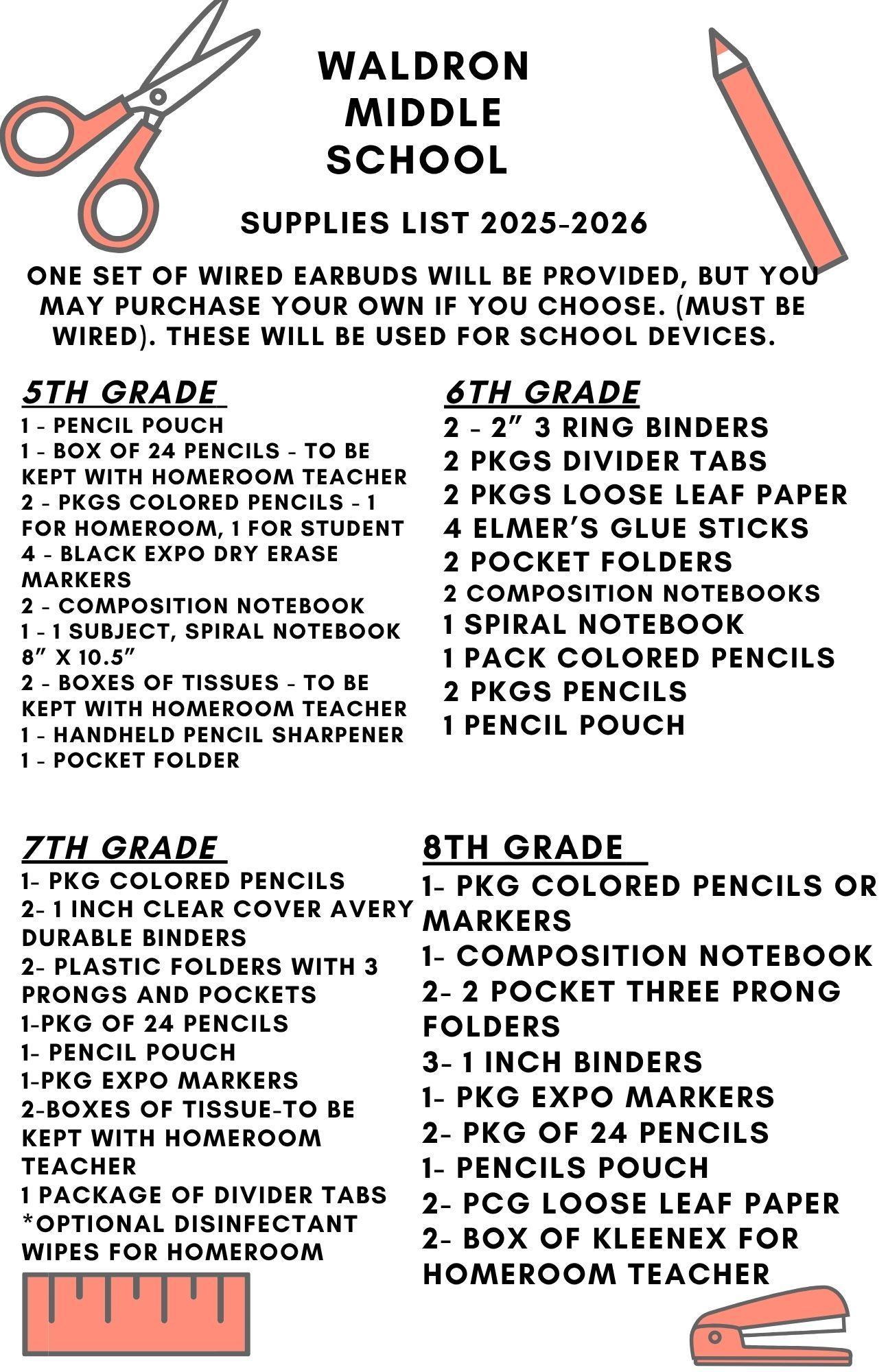 school tools list