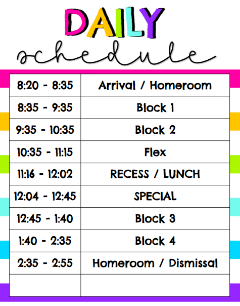 Daily Schedule – Christine Leach – Frank J. Dugan Elementary School