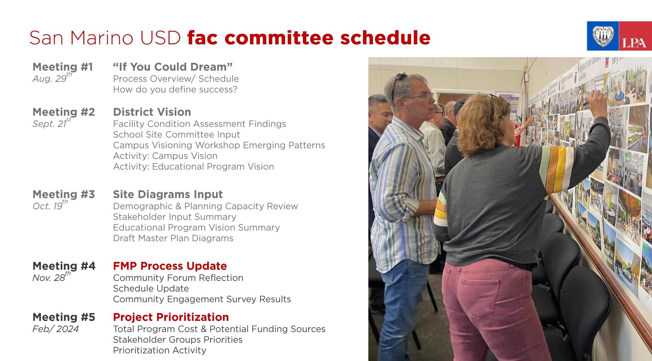 Schedule – Facilities Master Planning – San Marino Unified School District