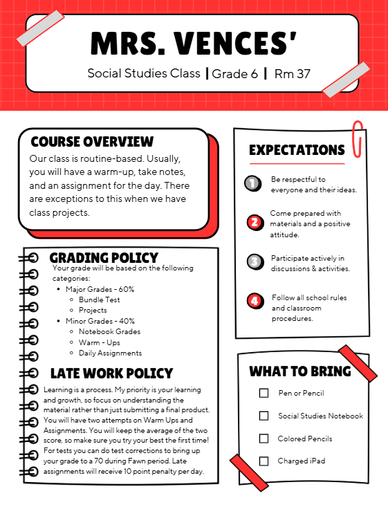 6th Grade: World Cultures - Syllabus – Mrs. Karla Vences – Deer Park ...