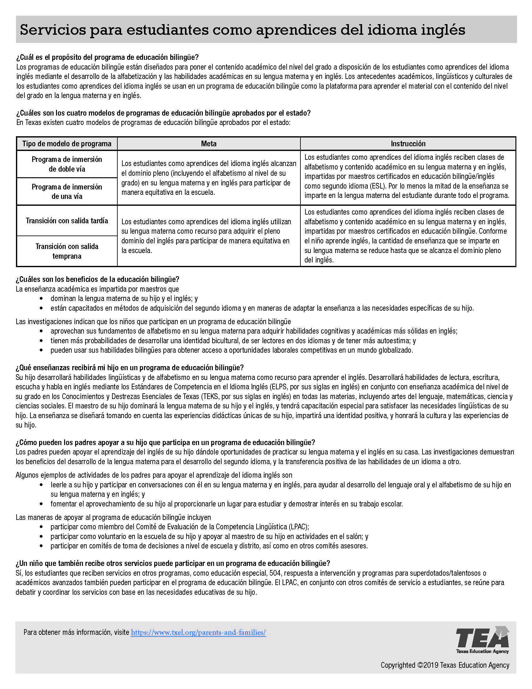 Bilingual Education Programs – Bilingual Education/ESL – Weatherford ...