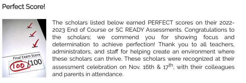Perfect Score! | Jasper County School District