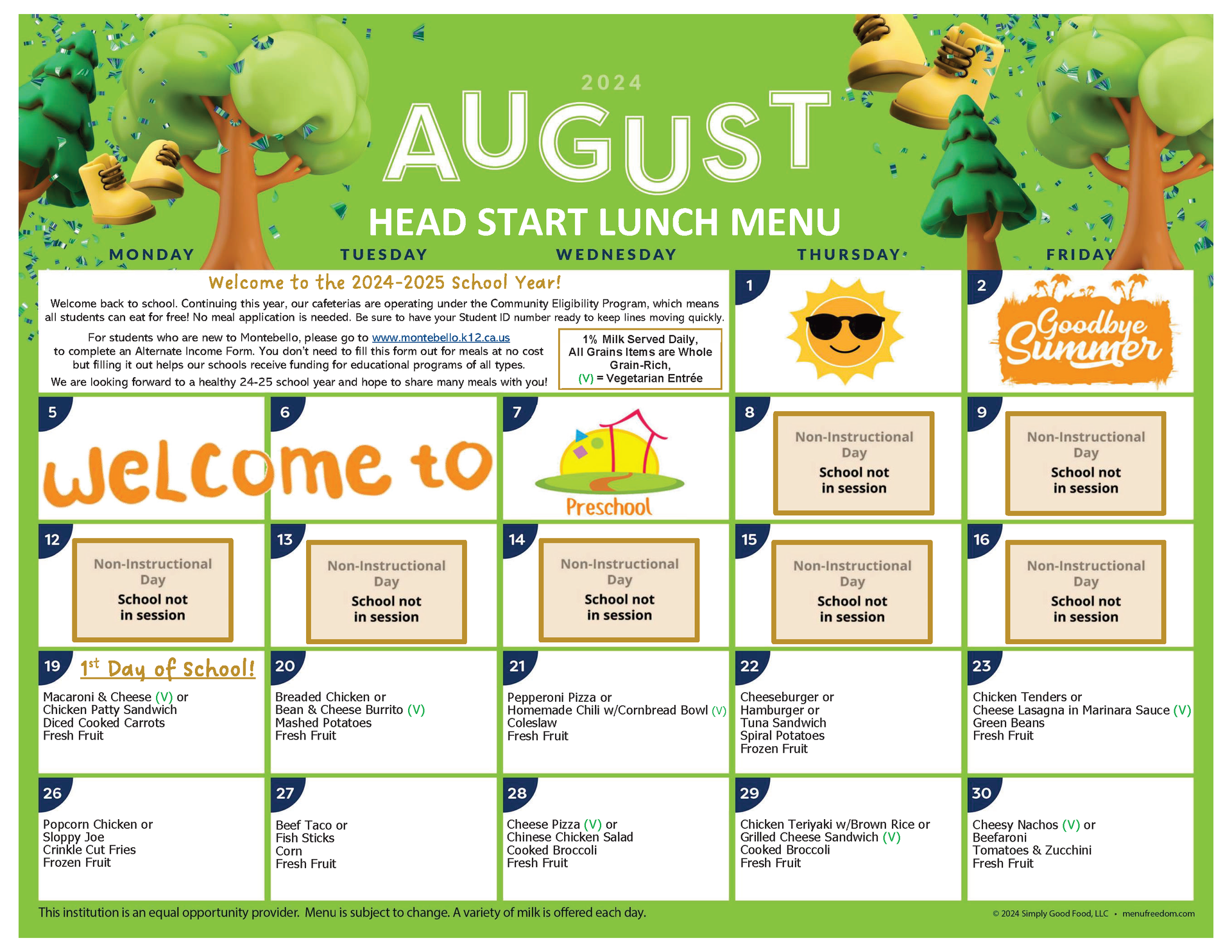 Menus – Nutrition Services – Montebello Unified School District