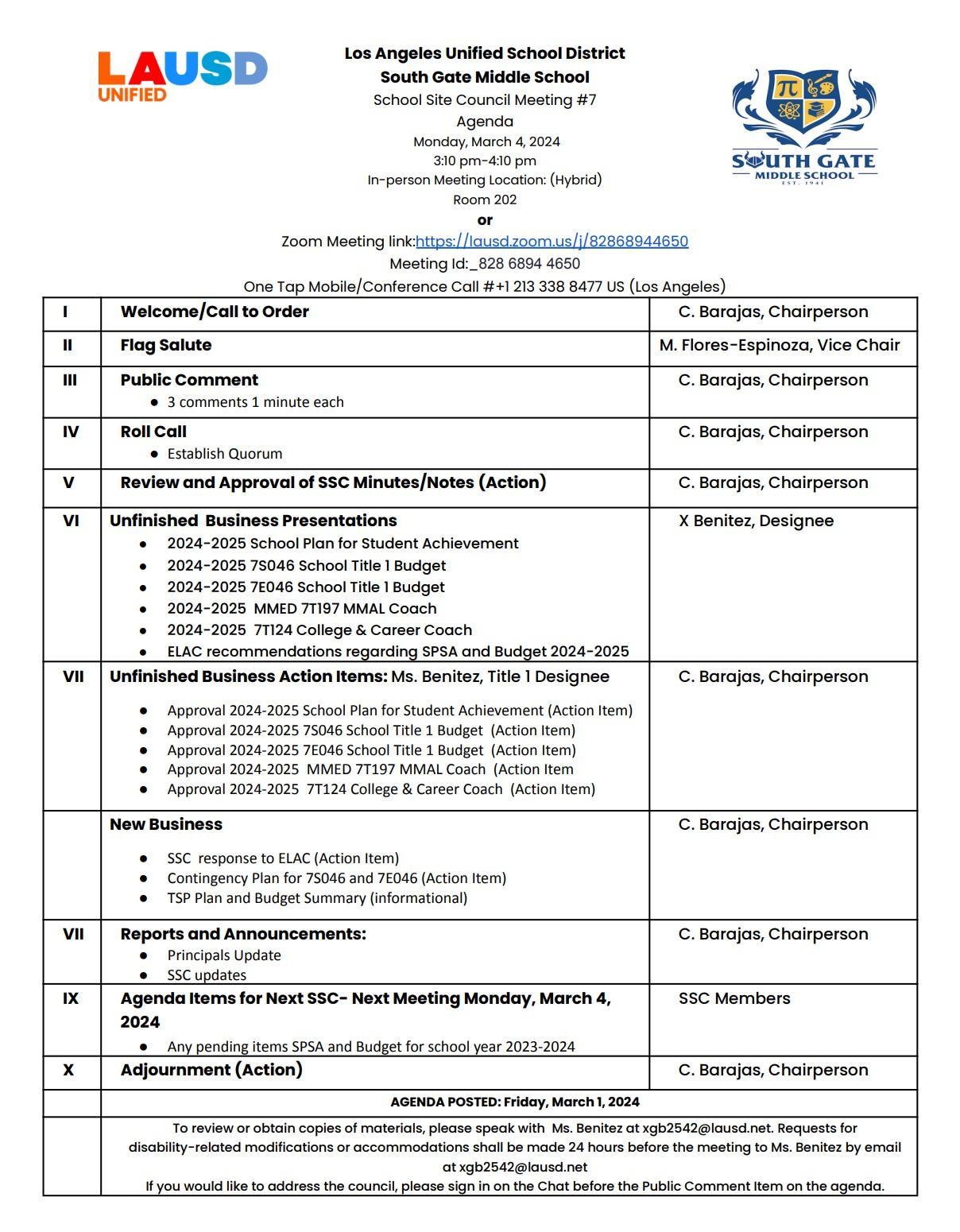 Title I - SPSA & School Site Council – Title I - SPSA & School Site ...