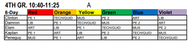 Daily Schedule and Related Arts Schedule – Brittany Clinton ...