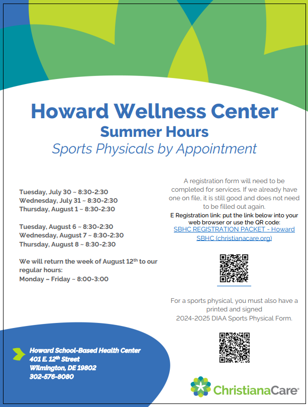 Christiana Care Wellness Center Summer Hours | Howard High School of ...