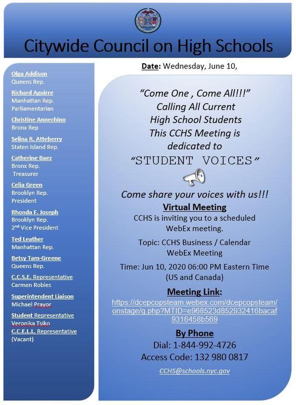 Citywide Council on High Schools June Meeting | Clara Barton High School