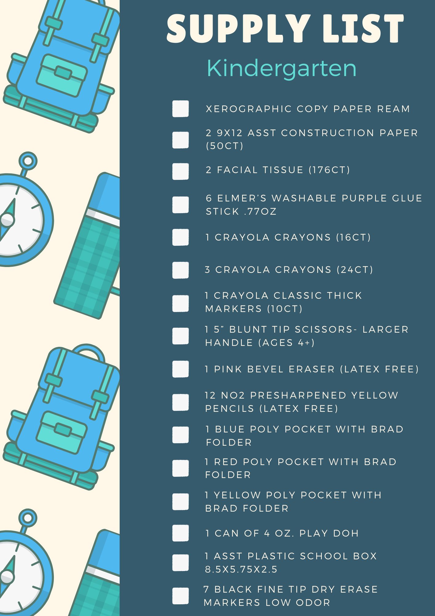 School Supplies – Maria Izaguirre – Fairmont Elementary