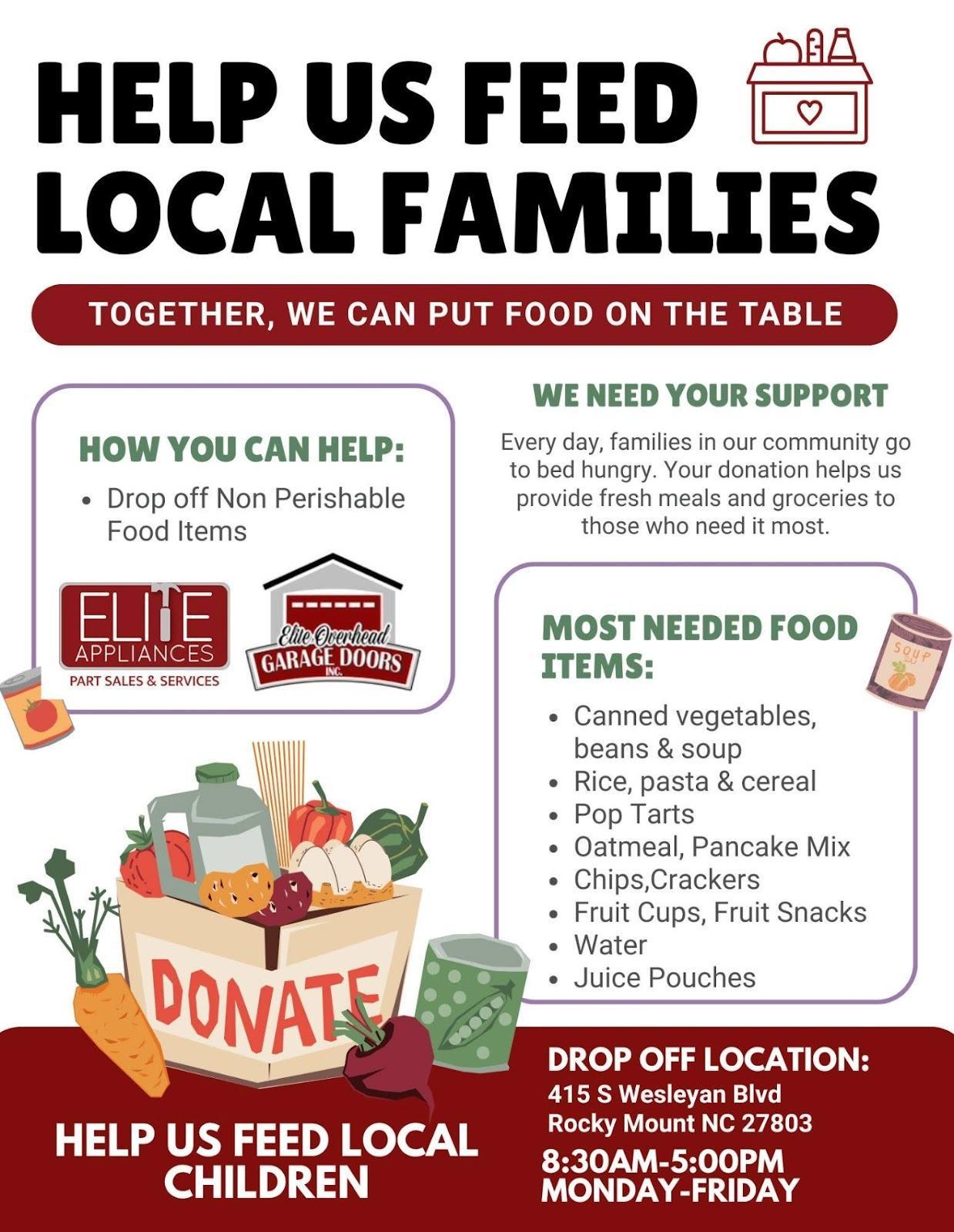 Feed Local Families – Food Resources – Edgecombe County Public Schools