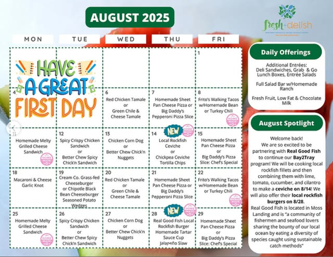 August 2025 Menus – Food Menu – La Mesa School