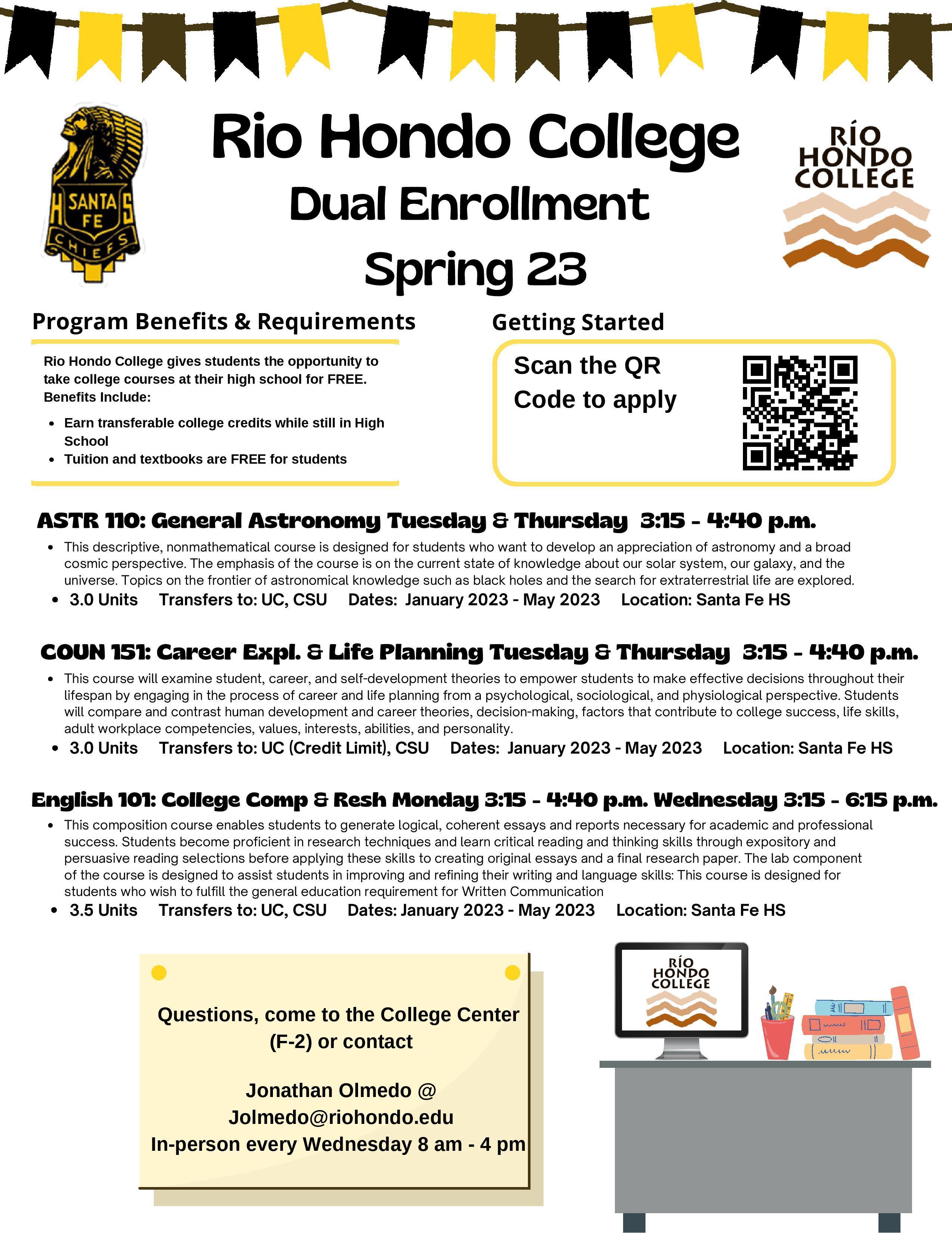 Rio Hondo- Dual Enrollment – College & Career Center Home – Santa Fe High School