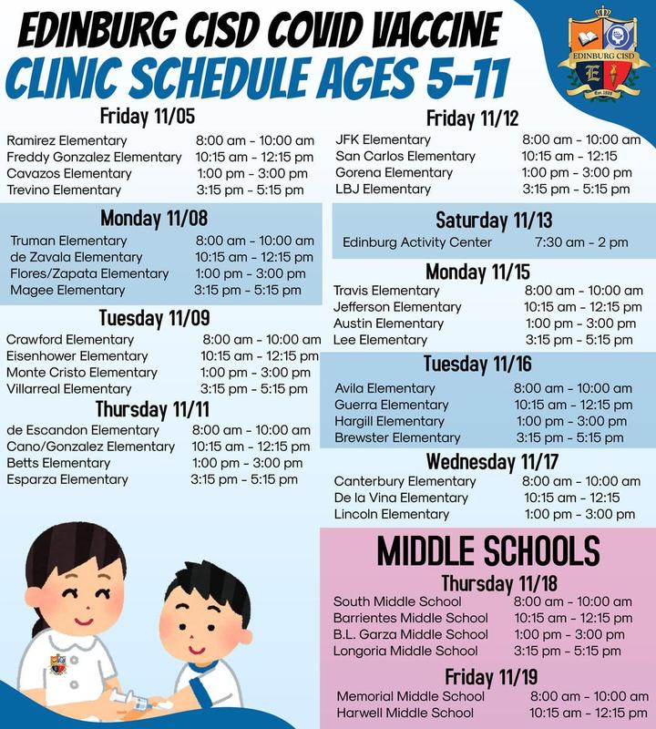 ECISD Offers COVID Vaccines for 5-11 Year Olds | Longoria Middle School