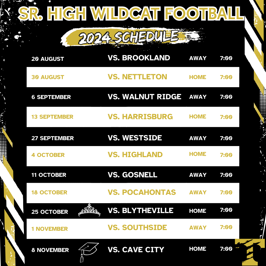 Wildcat Football Schedule – Schedules – Trumann School District