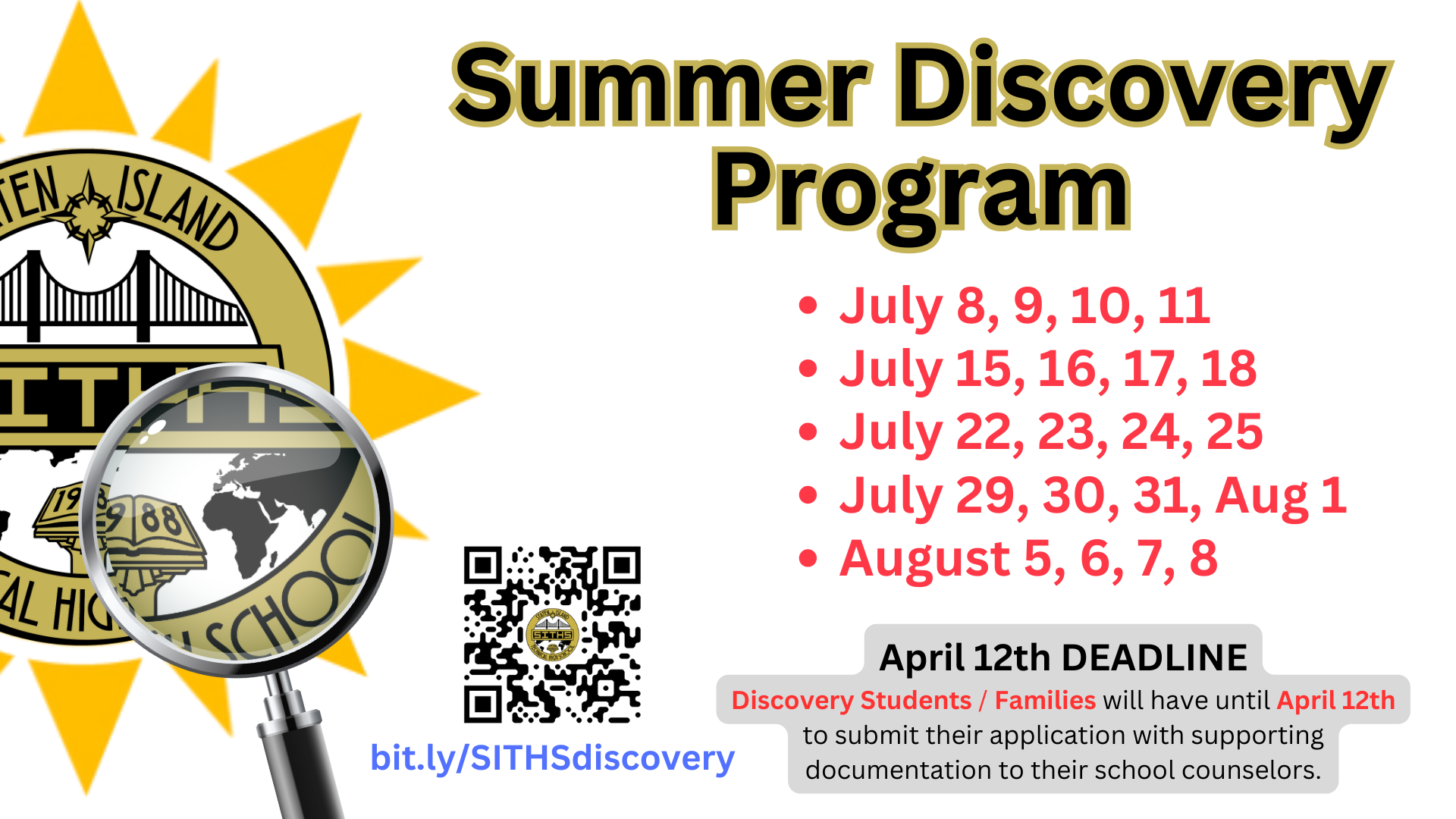 Summer Discovery Program – Admissions – Staten Island Technical High School