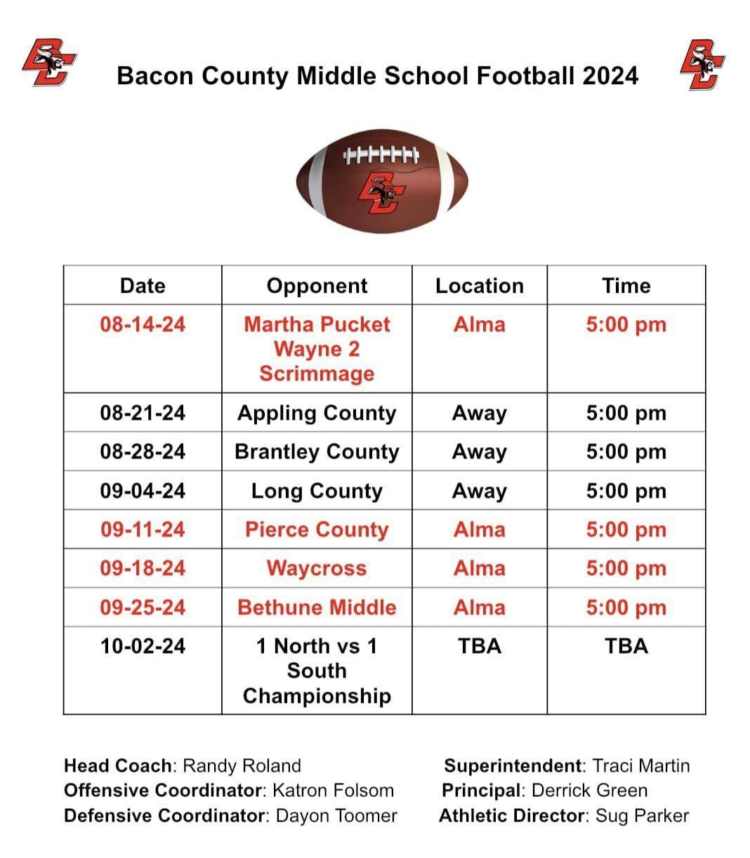 BCMS Red Raider Football – Football – Bacon County School District