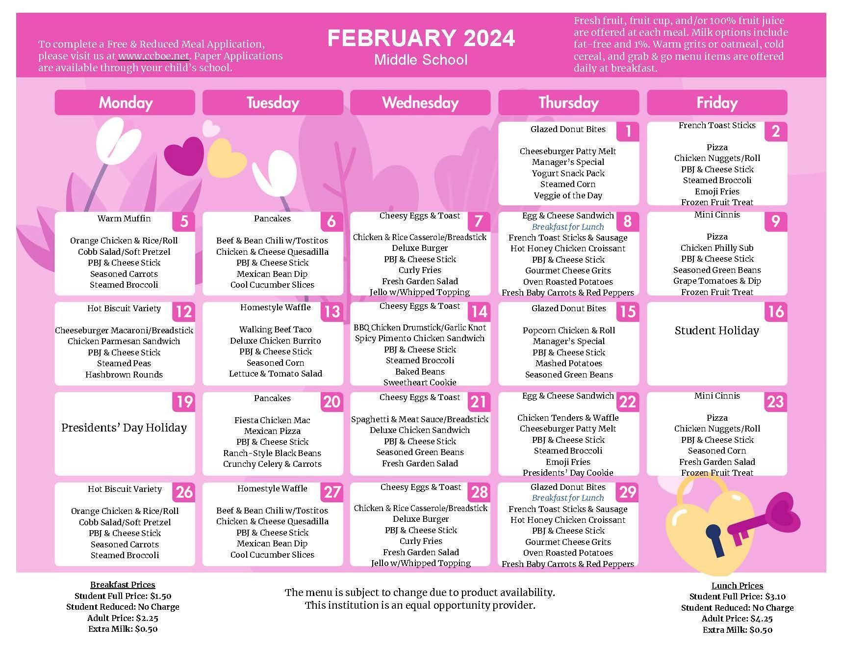 Menus – School Nutrition – Columbia County Schools