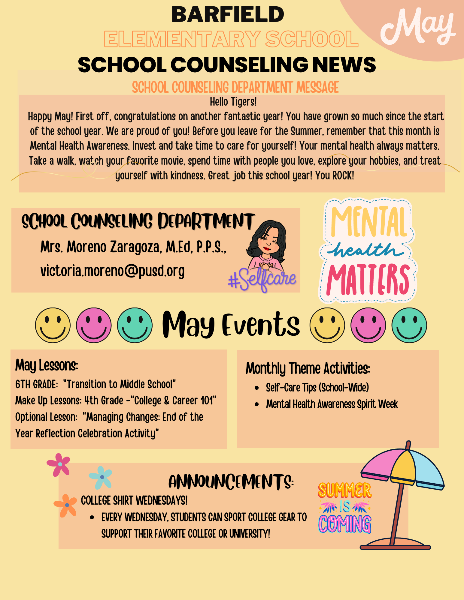 School Counselor News Letter – Counselor – Barfield Elementary School