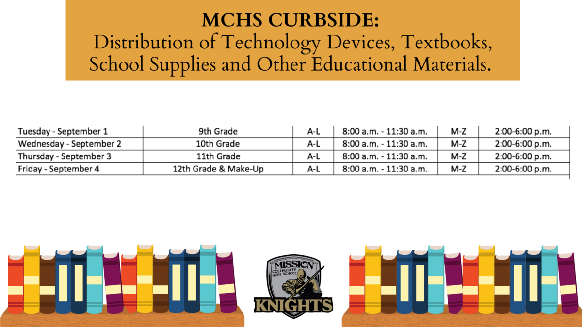 MCHS Curbside Schedule for the Week of September 1st-4th | Mission ...