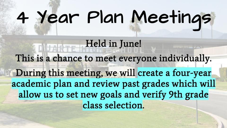 9th Grade Meeting Presentation – Grade Level Meetings – Duarte High School