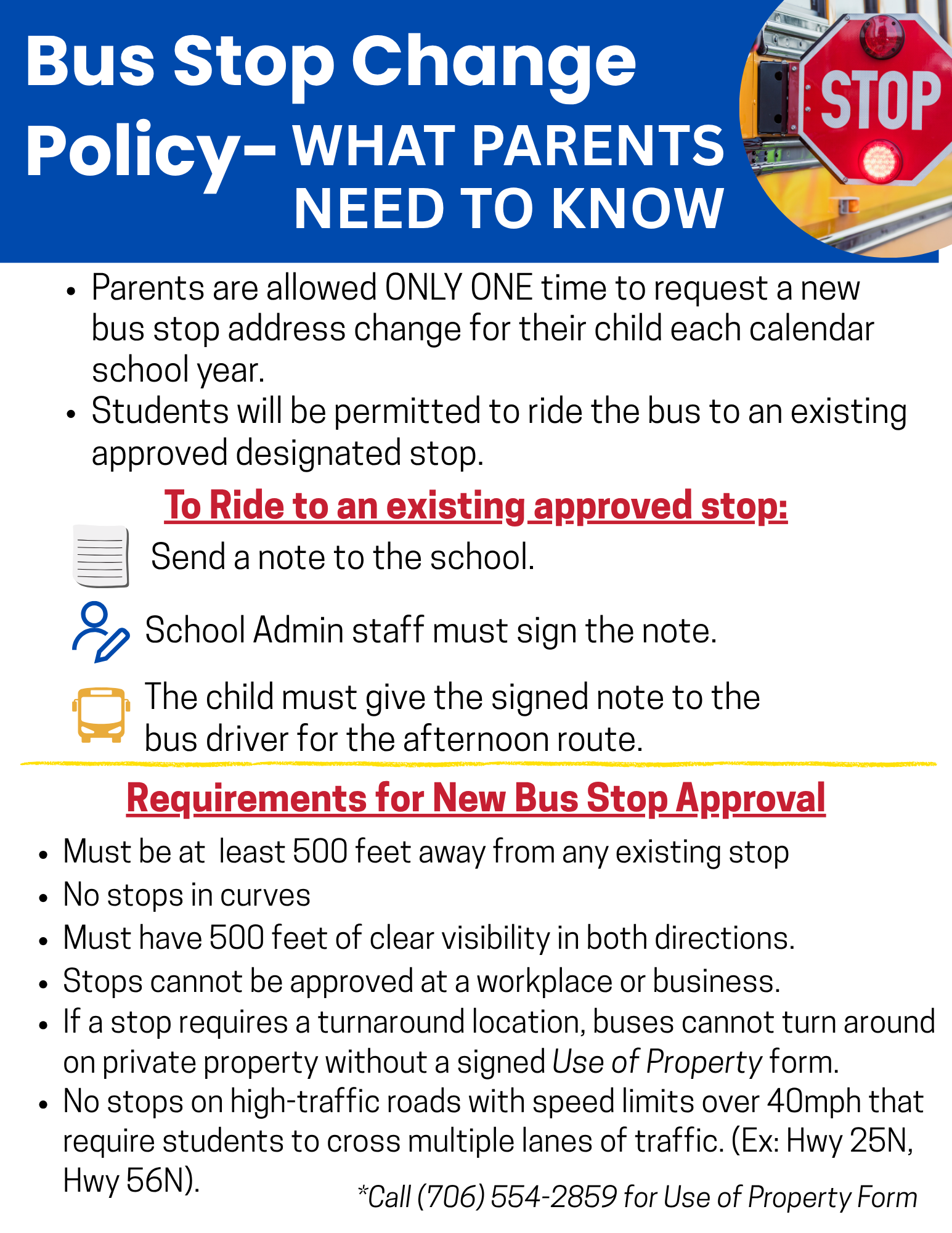 25-26 Bus Stop Change Policy – Transportation – Burke County Public Schools