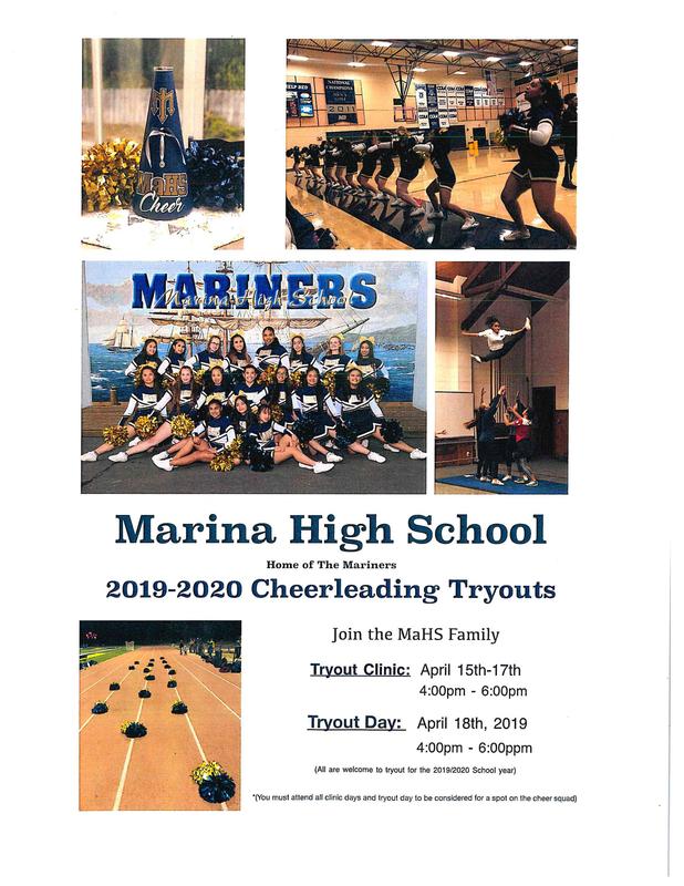 Marina High School Cheerleading Tryouts | Marina High School