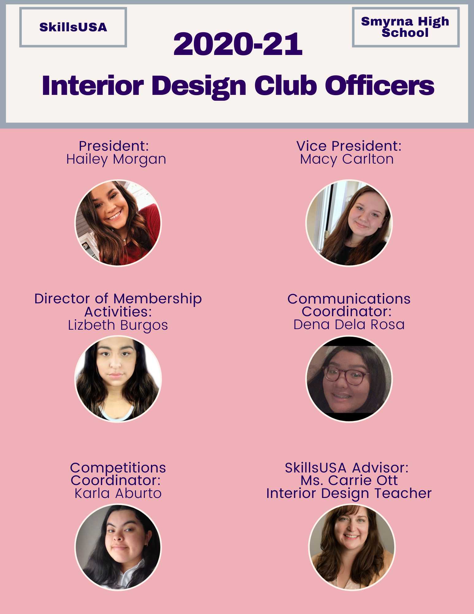 Skills USA- Interior Design Club – Carrie Ott – Smyrna High School