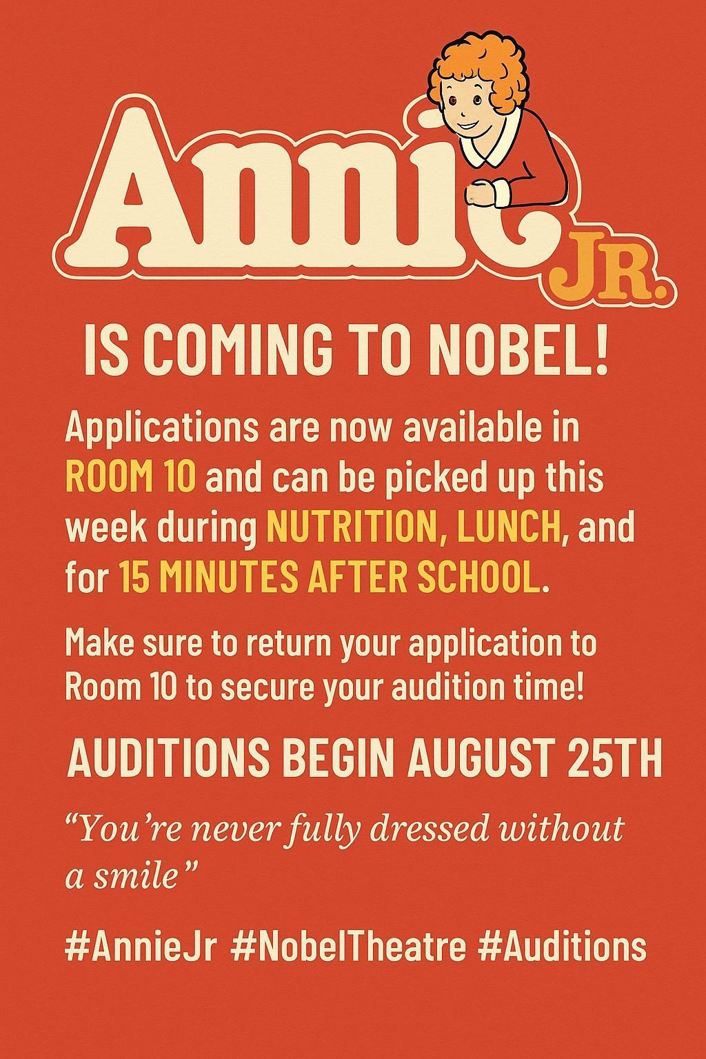 Annie Jr. The Musical – Theatre & Choir – Nobel Charter Middle School ...