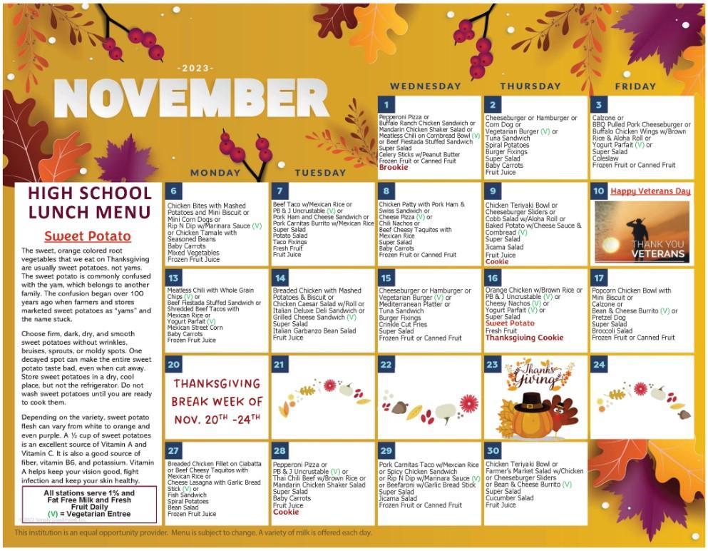 Breakfast/Lunch Menu – Parents/Students – Applied Technology Center ...