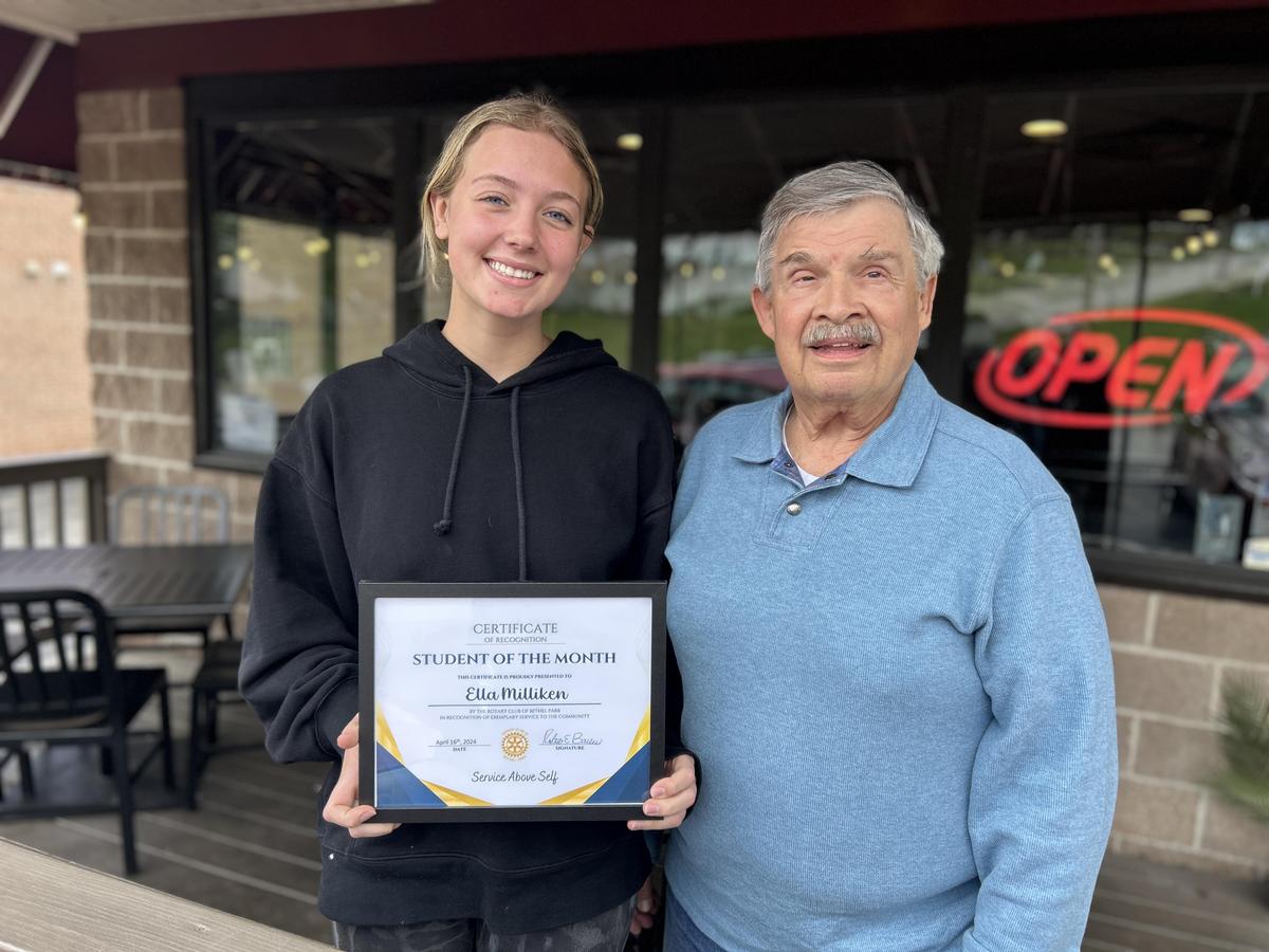 Ella Milliken: April Rotary Student of the Month | Bethel Park High School