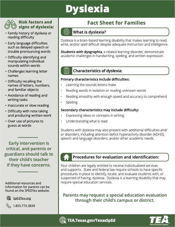 Dyslexia – Special Education – Hidalgo Independent School District