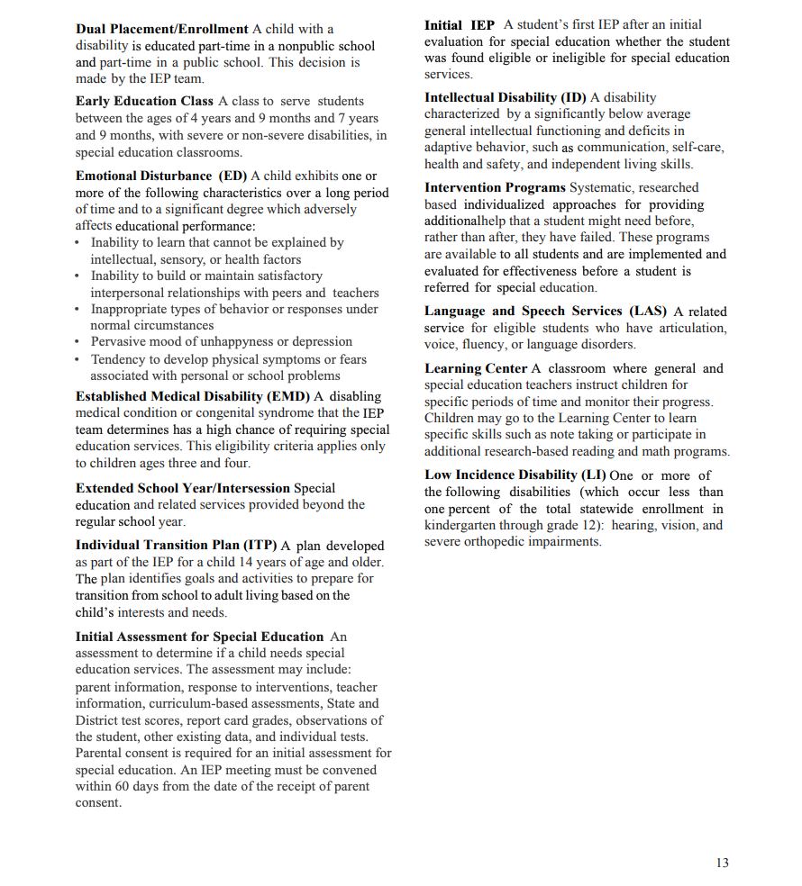 Special Education Brochure: IEP and You - Resources for Families ...