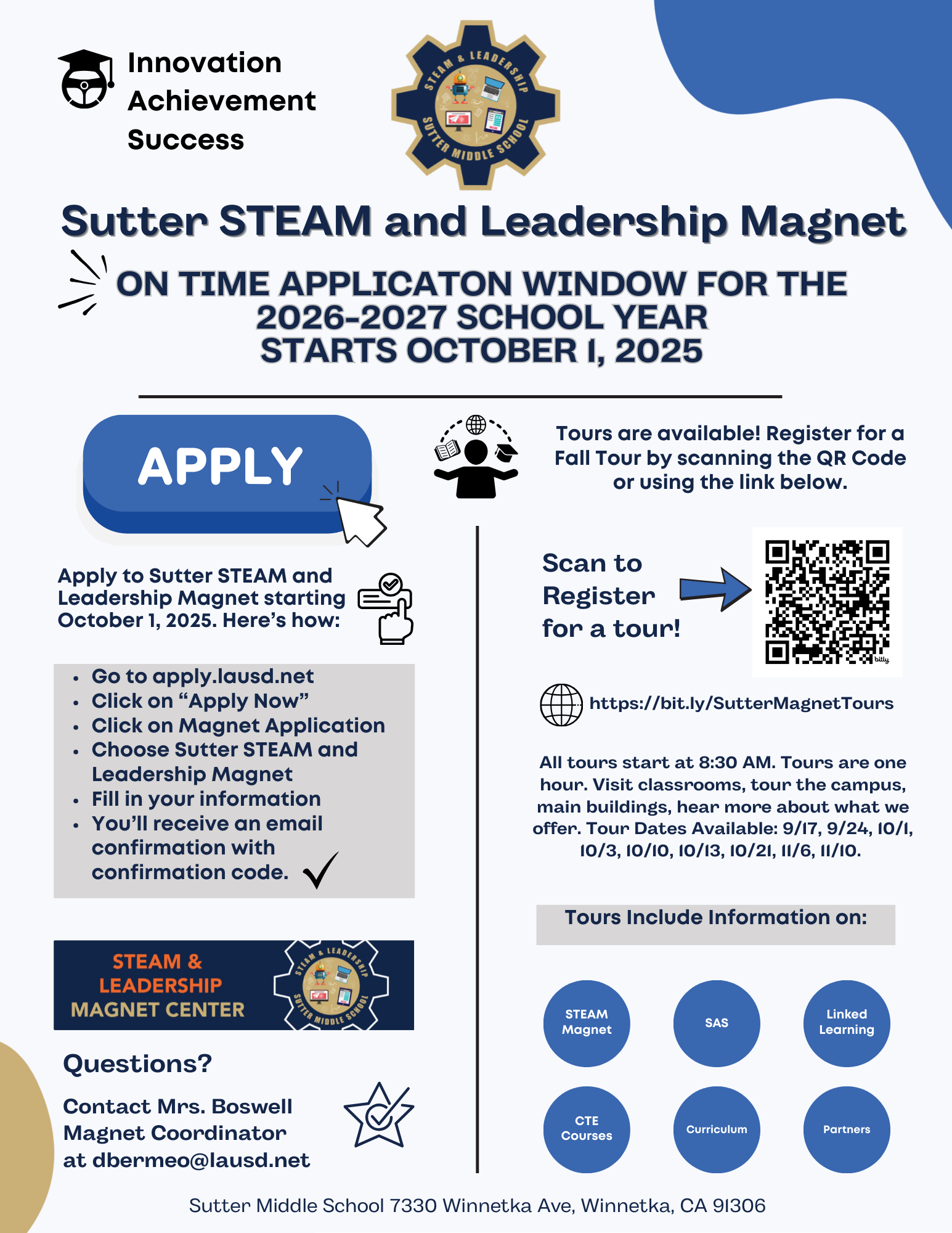 Enroll in Our Magnet – STEAM Magnet – Sutter Middle School