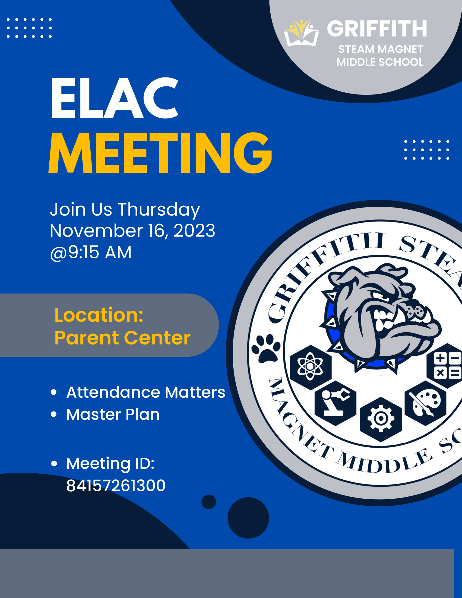 English Learner Advisory Committee (ELAC) – Parents – Griffith STEAM ...