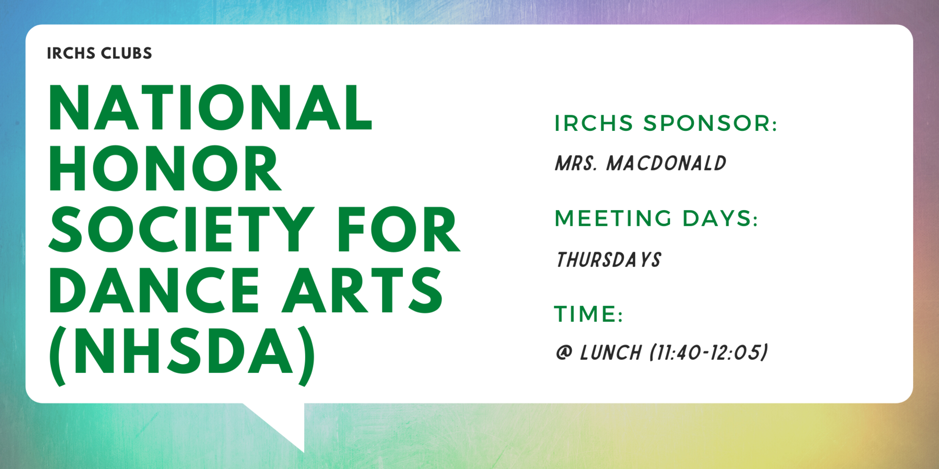 National Honor Society for Dance Arts (NHSDA) – IRCHS Clubs – Indian ...