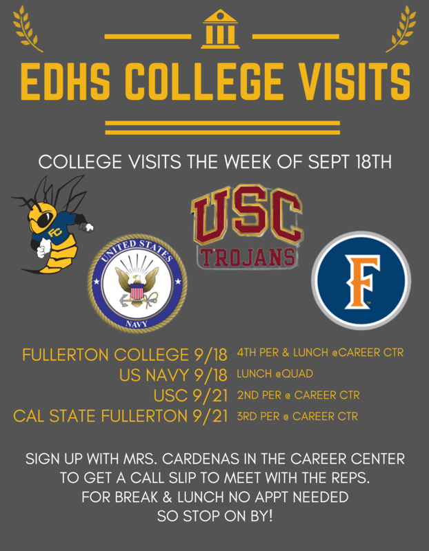 College Visits @ EDHS | El Dorado High School