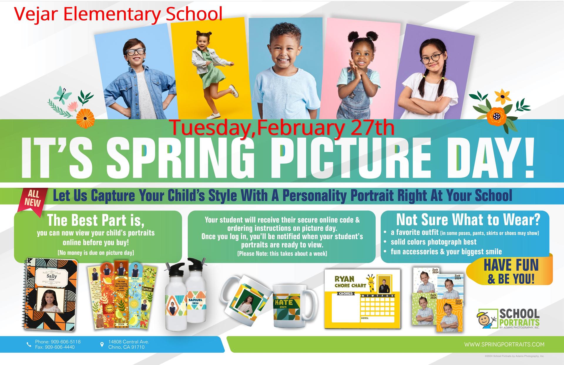 23-24 Picture Days – School Activities – Vejar Elementary School