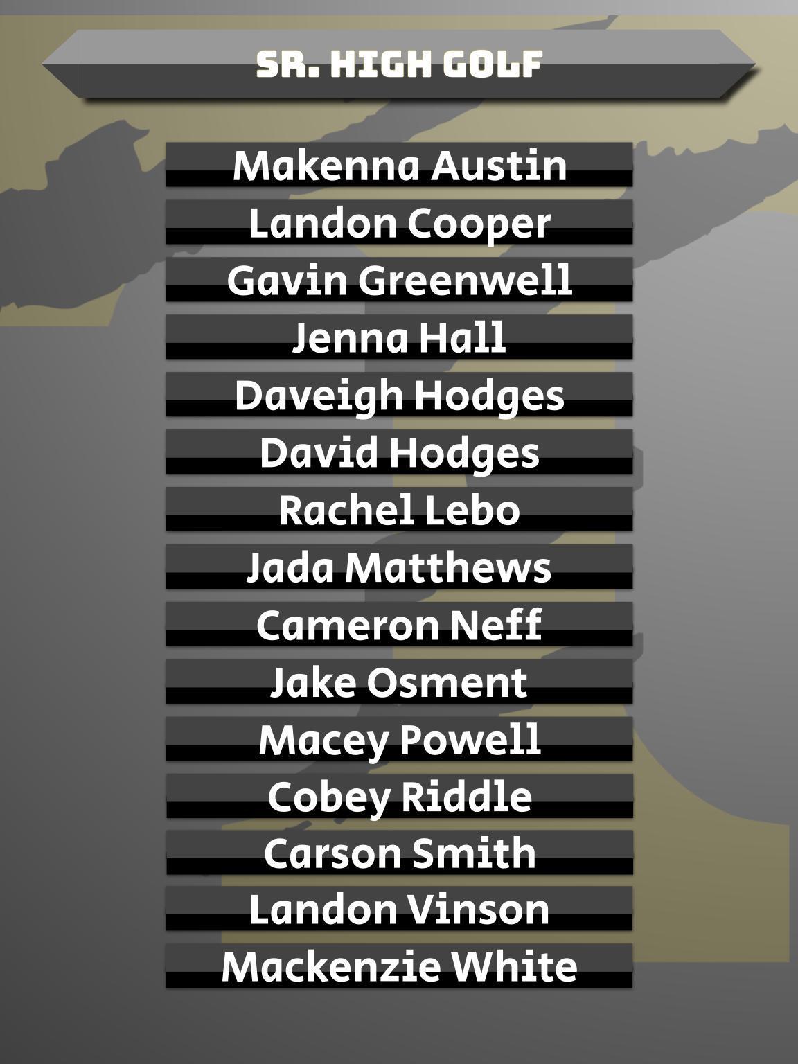 Wildcat Golf Roster – Rosters – Trumann School District