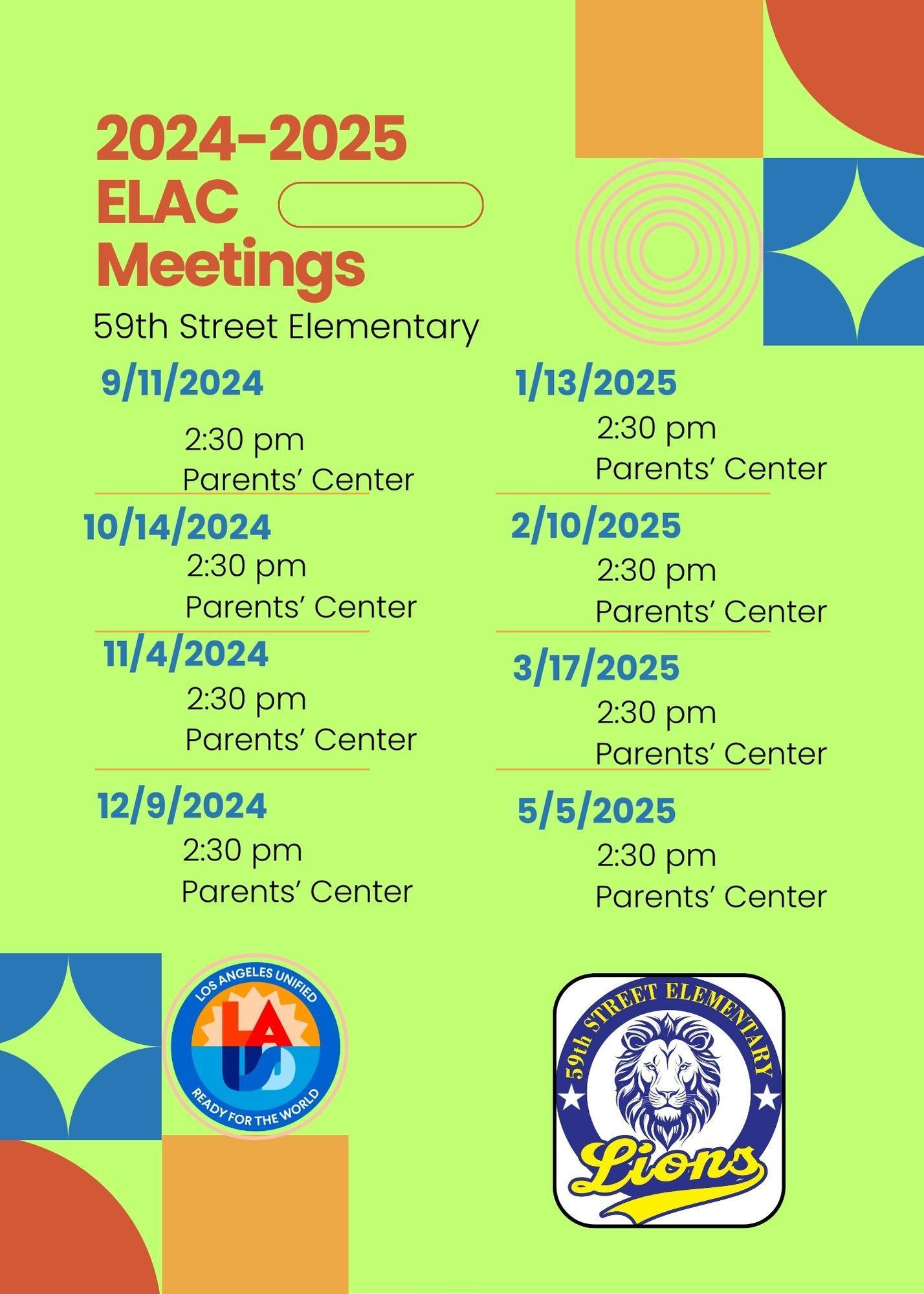 ELAC – Parents – 59th Street Elementary