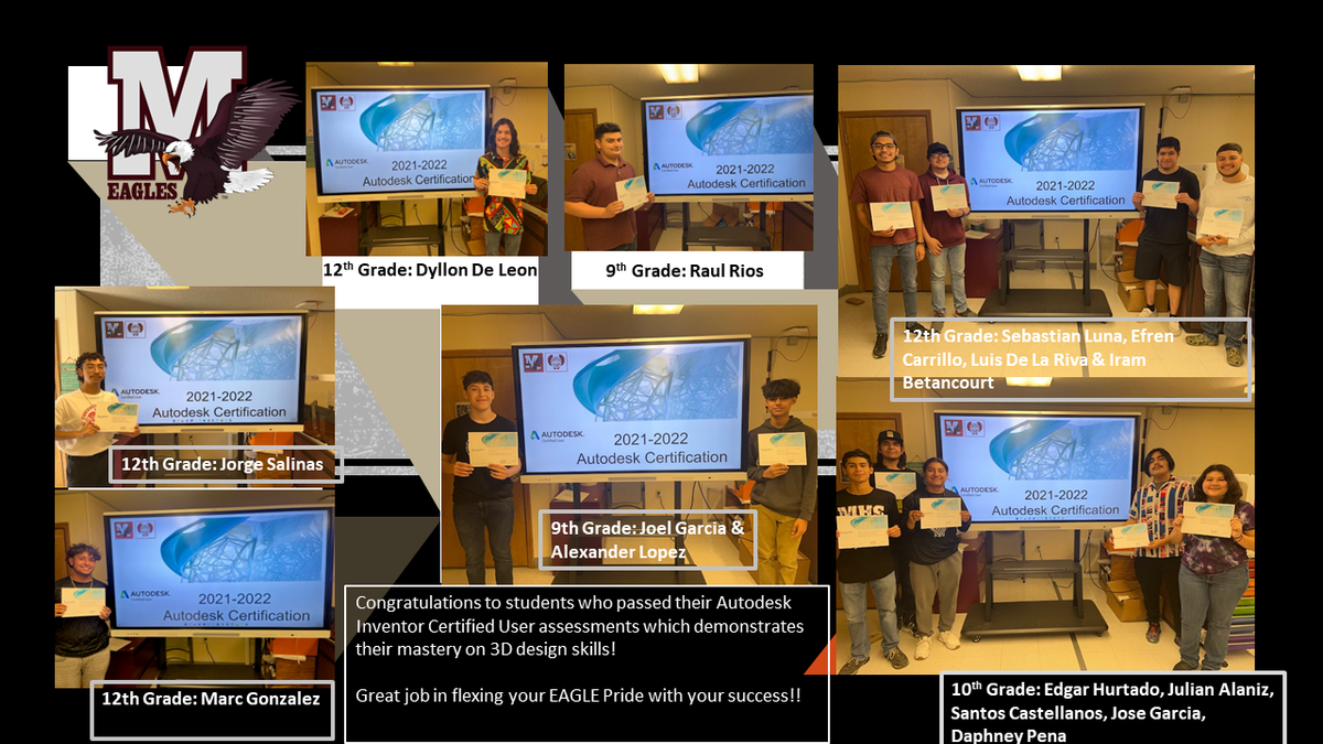 Autodesk Inventor Certified! | Mission High School