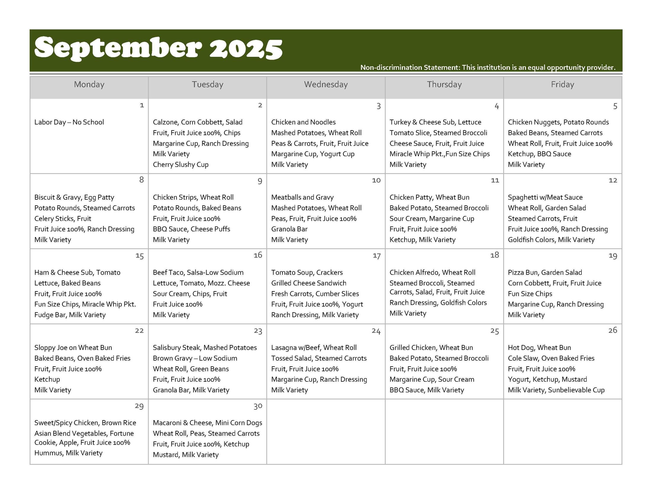 Lunch Menus – Lunch Menus – Vinton County Local School District