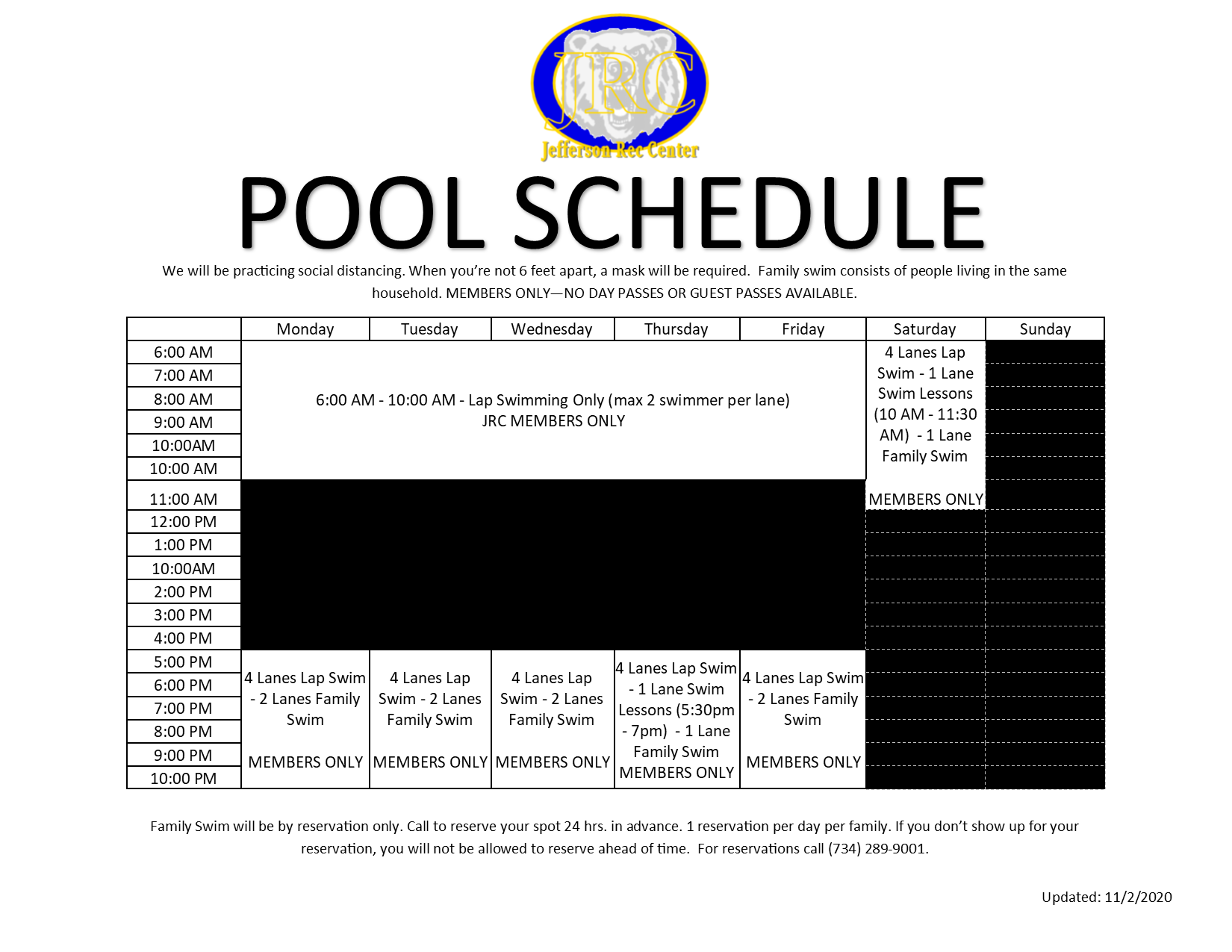 AQUATIC INFORMATION – Recreation Center – Jefferson School District