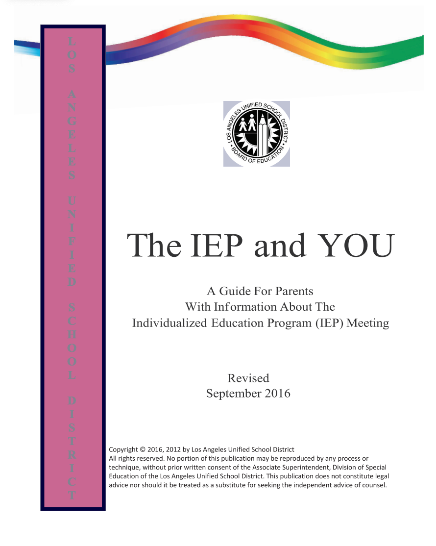 Special Education Brochure: IEP and You - Resources for Families ...