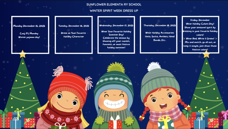 Winter Spirit Dress Up Week! | Sunflower Elementary School