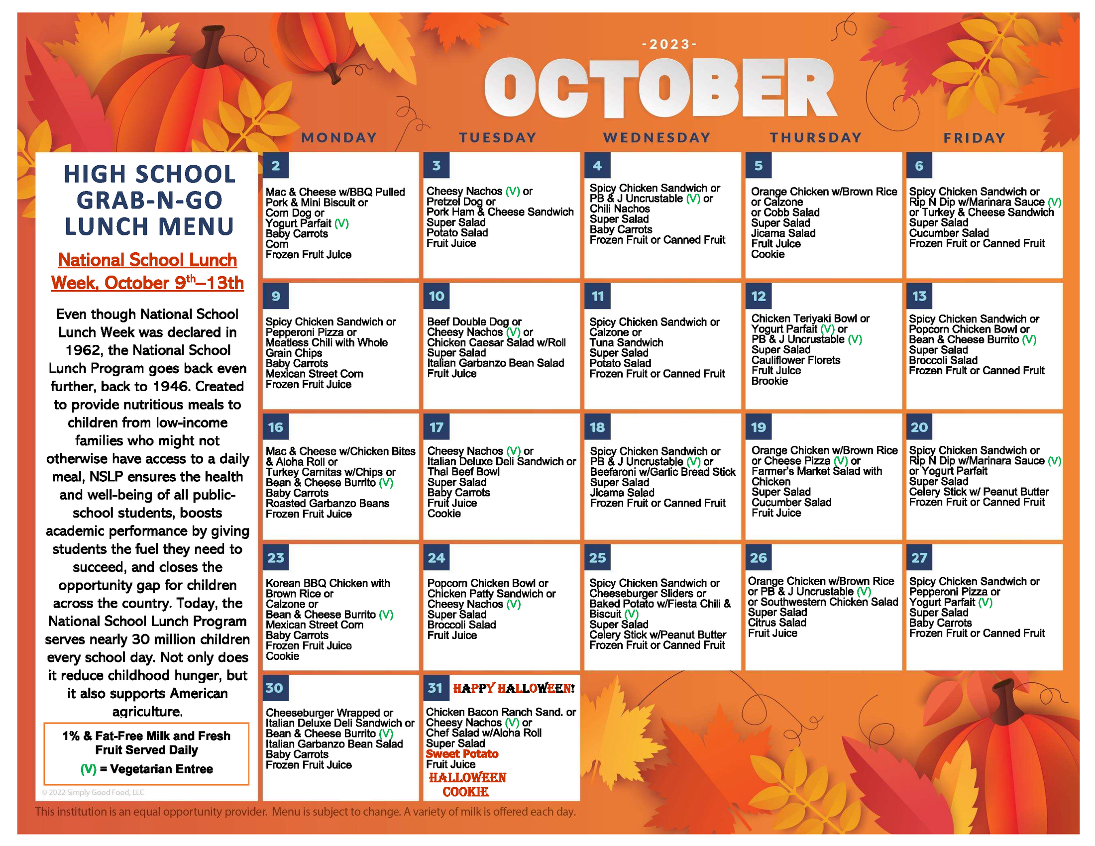 Menus – Nutrition Services – Montebello Unified School District