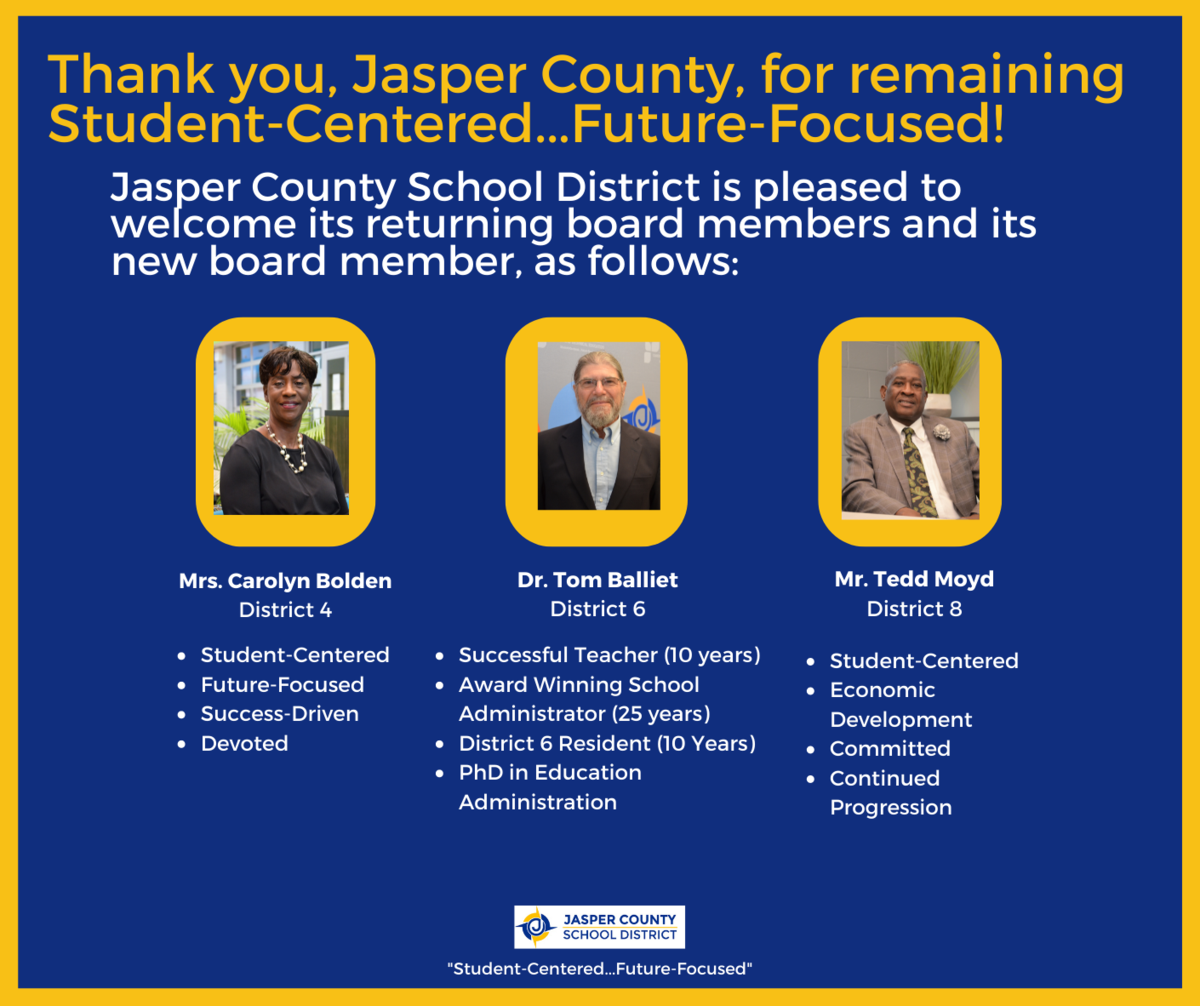 Thank you, Jasper County, for remaining Student-Centered...Future ...