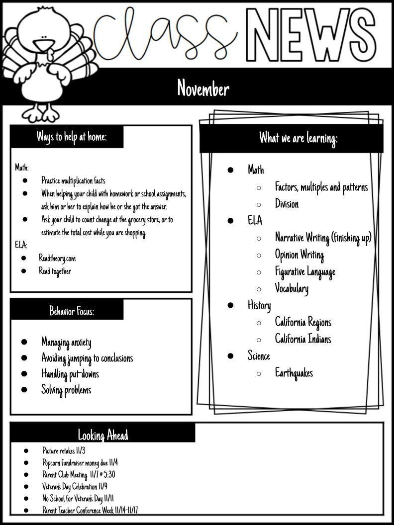 Newsletters – Parents – A.E. Mills Intermediate