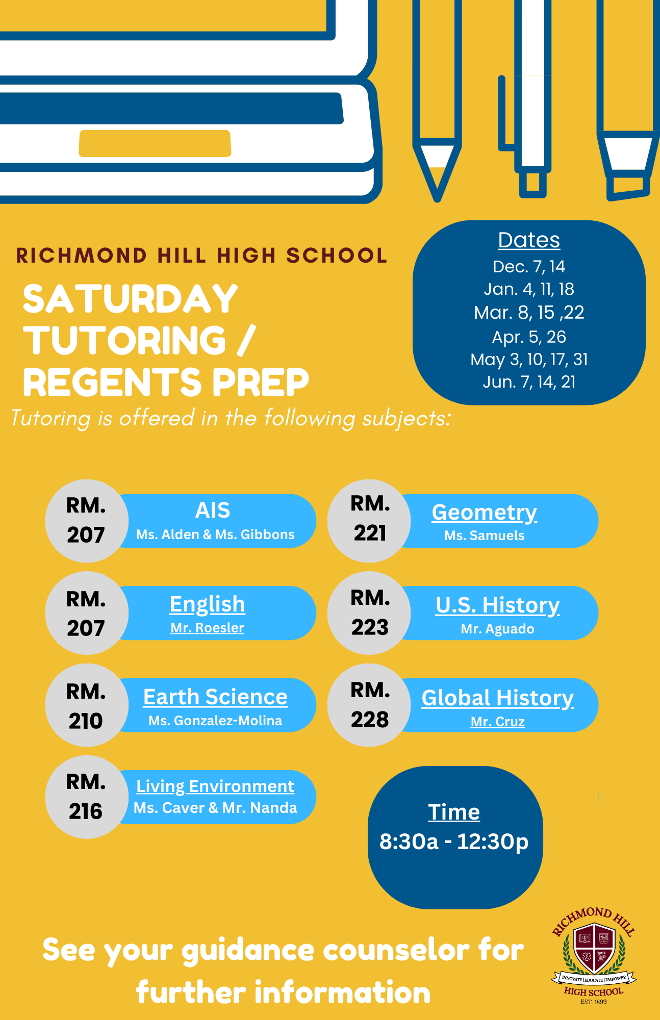 Saturday Tutoring & Regents Prep – Tutoring Schedules – Richmond Hill ...