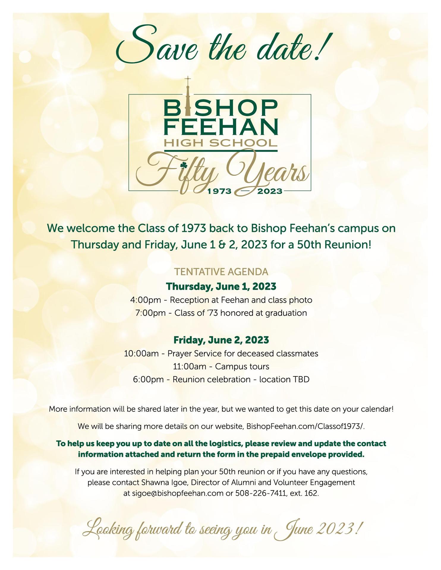 Class of 1973 - 50th Reunion – Class of 1973 - 50th Reunion – Bishop ...