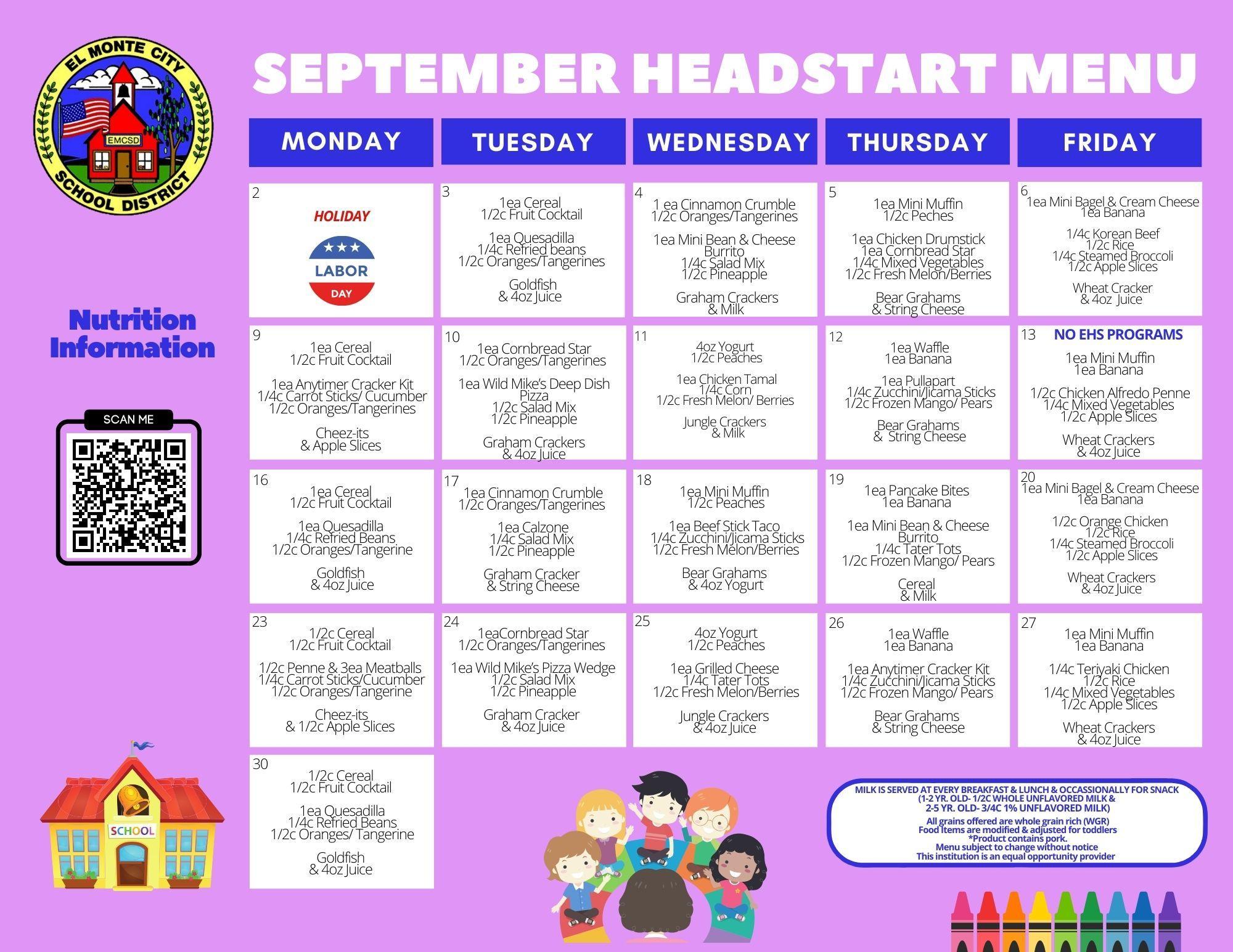Menus & Meal Programs – Nutrition Services – El Monte City School District